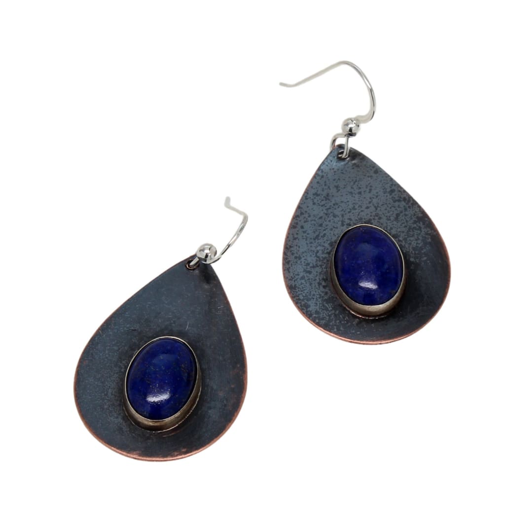 Lapis Copper Teardrop Earrings – Junebug Jewelry Designs