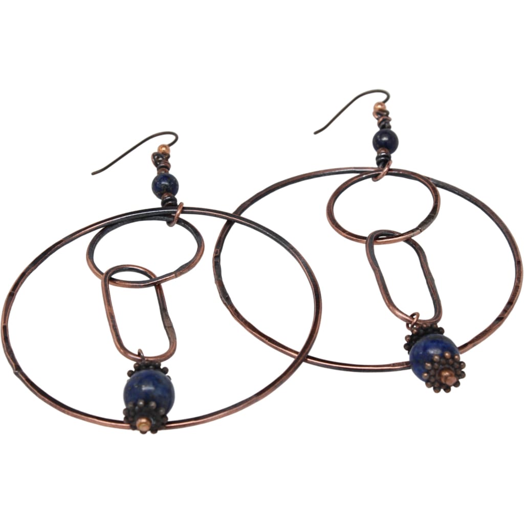 The VOICE Copper and Lapis Big Hoop Earrings – Junebug Jewelry Designs